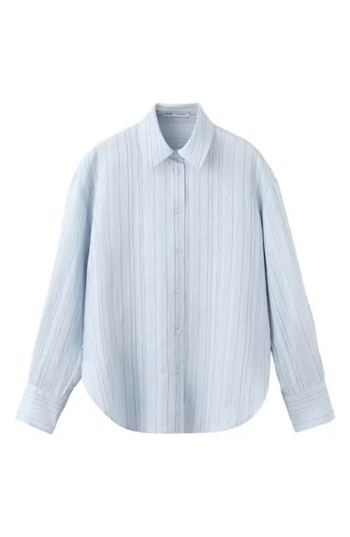 Mango Oversize Stripe Button-up Shirt