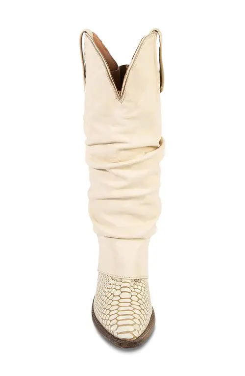 FREEBIRD Jules Leather Western Boots - White Snake