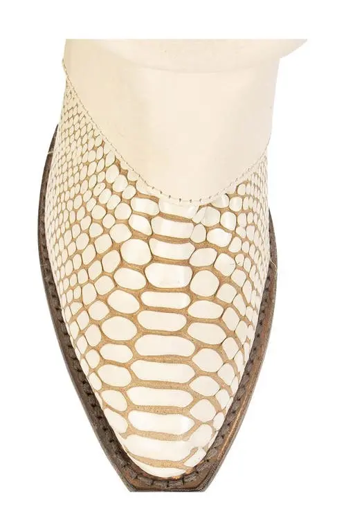FREEBIRD Jules Leather Western Boots - White Snake