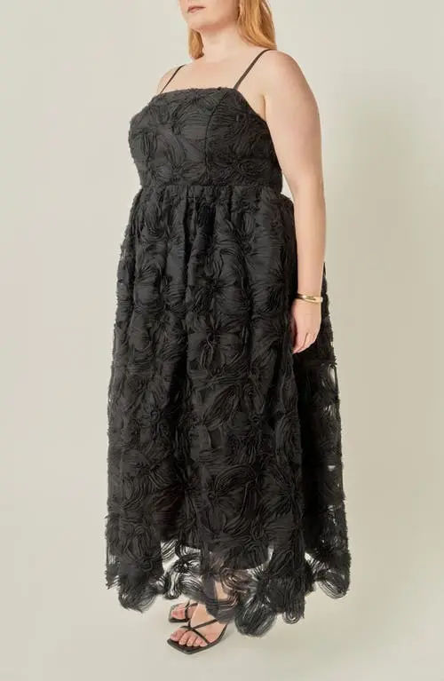 English Factory Flower Embellished Midi Dress