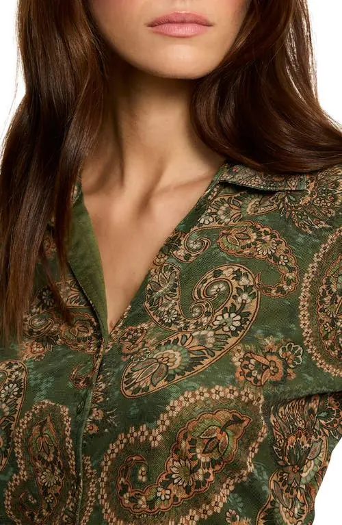 Sanctuary Juno Paisley Print Button-up Top - Decoratif