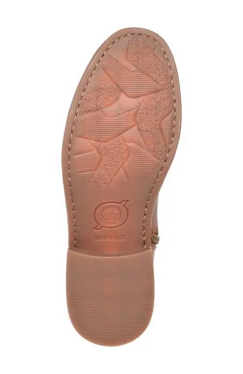 BØRN Campbell Leather Knee High Zip Up Block Heel Boots - Tan Leather