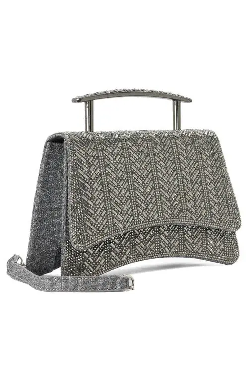 Dune London Bedazzle Crystal Top Handle Bag - Pewter