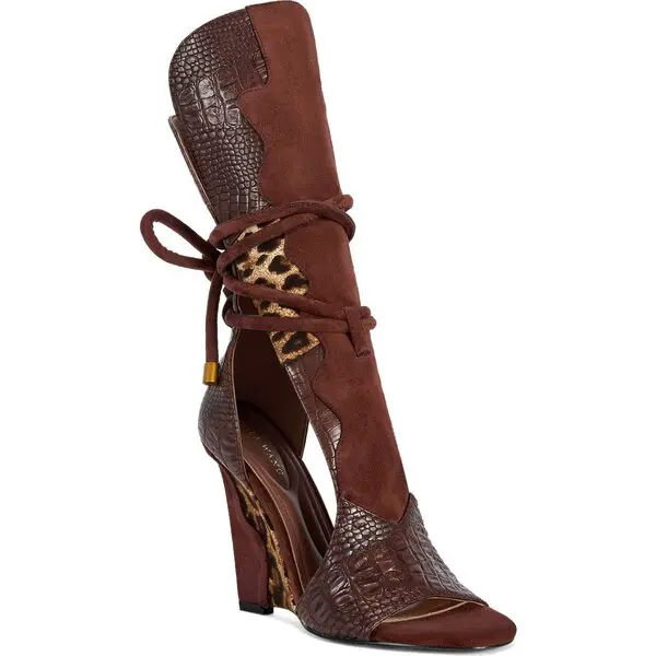 AZALEA WANG Desire Wedge Cutout Bootie Sandal