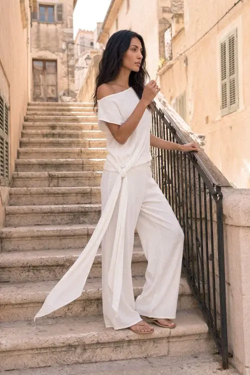 MONLICIA Elvara Fluid Viscose Wide-leg Pants
