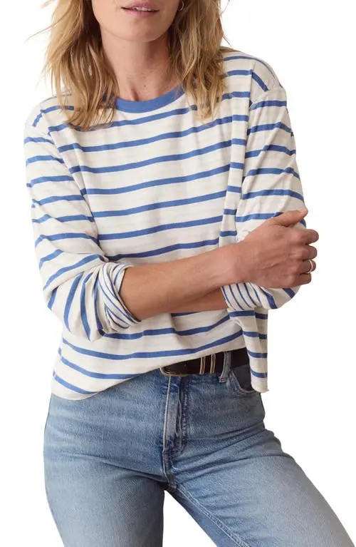 Marine Layer Juno Striped Double Knit Long Sleeve T-shirt
