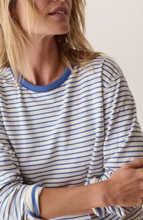 Marine Layer Juno Striped Double Knit Long Sleeve T-shirt