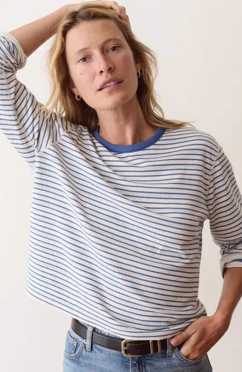 Marine Layer Juno Striped Double Knit Long Sleeve T-shirt