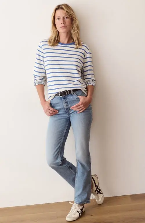 Marine Layer Juno Striped Double Knit Long Sleeve T-shirt