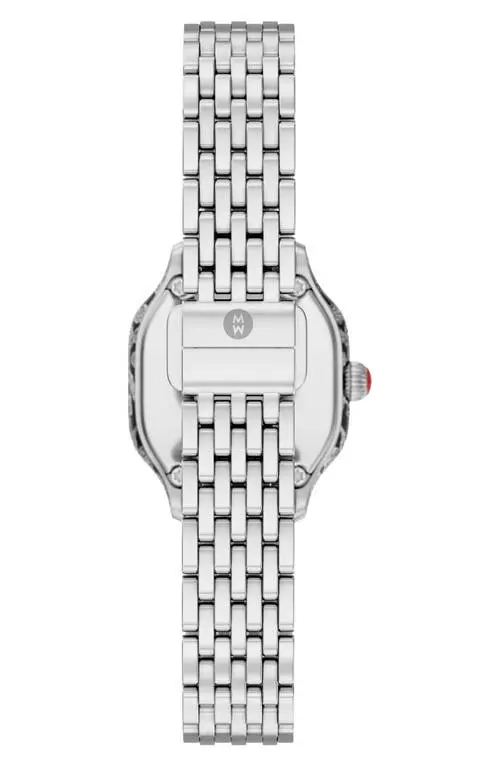 Michele Mini Meggie Diamond Leopard Dial Bracelet Watch