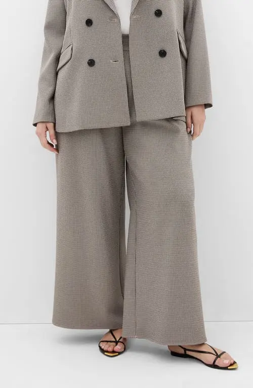 City Chic Hailey Houndstooth Wide Leg Pants