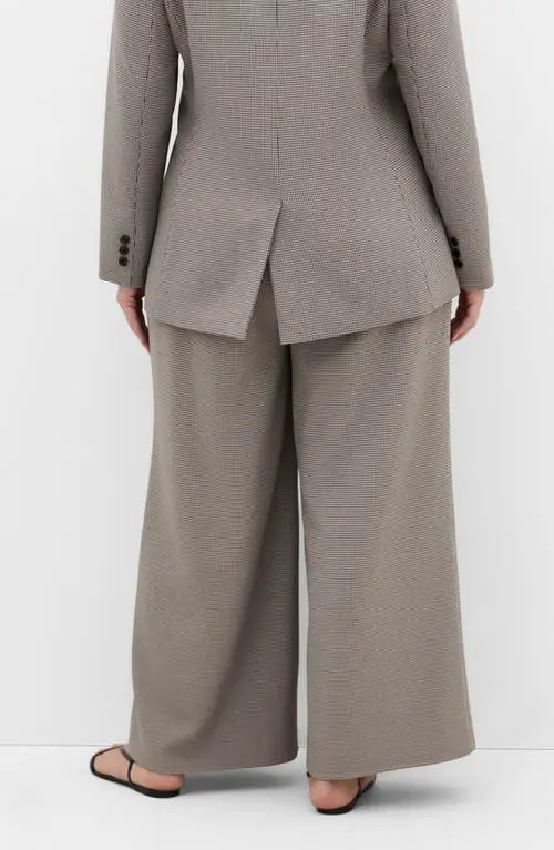 City Chic Hailey Houndstooth Wide Leg Pants