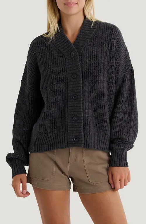 FREE FLY Coastloom Cardigan - Heather Anthracite