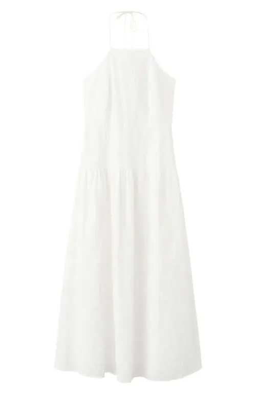 Mango Embroidered Cotton Halter Dress