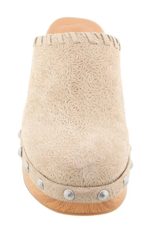Gentle Souls Daphine Clogs With Studded Trim - Warm Sand Suede