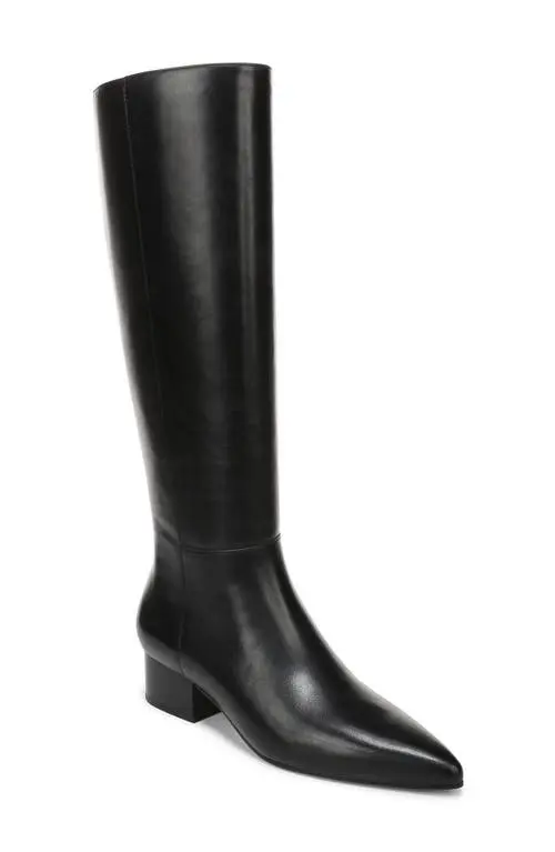 Vince Adan Tall Leather Boot - Black Leather