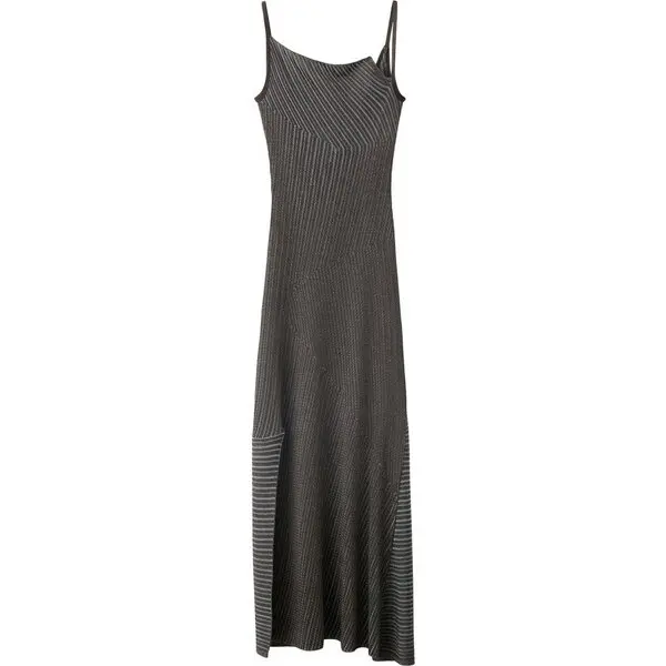 Mango Asymmetrical Striped Knit Dress