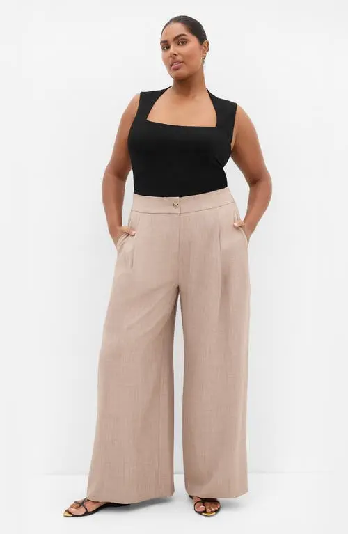 City Chic Luci Pleated Wide Leg Pants