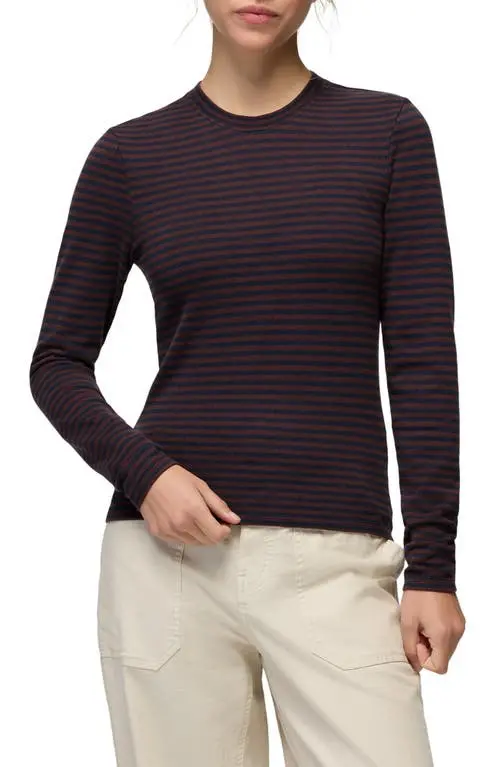 Prana Lotus Long Sleeve Tee - Cacao Stripe