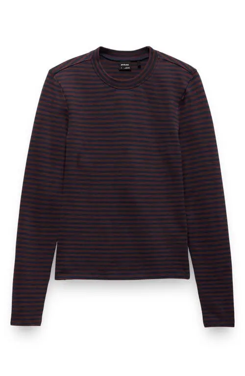 Prana Lotus Long Sleeve Tee - Cacao Stripe