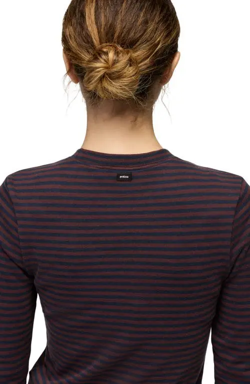 Prana Lotus Long Sleeve Tee - Cacao Stripe