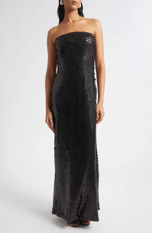 Ramy Brook Angel Strapless Sequin Column Gown