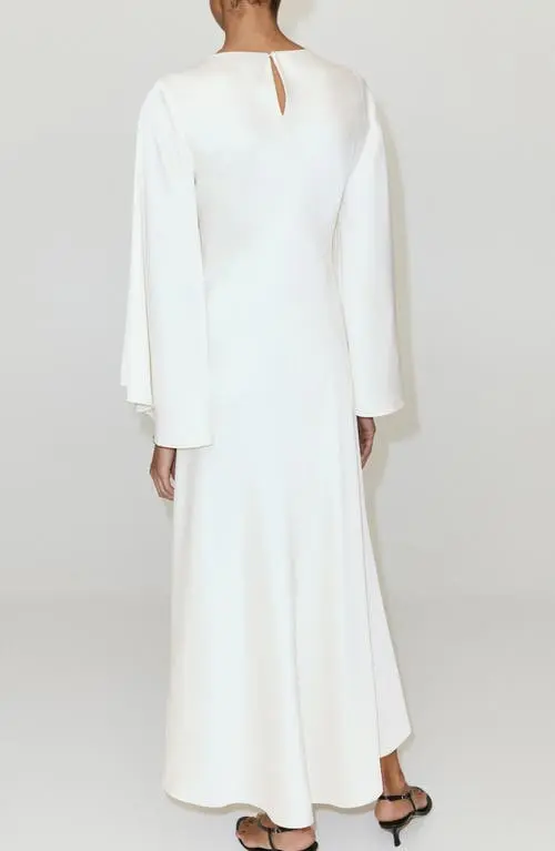 Mango Ruched Satin Midi Dress