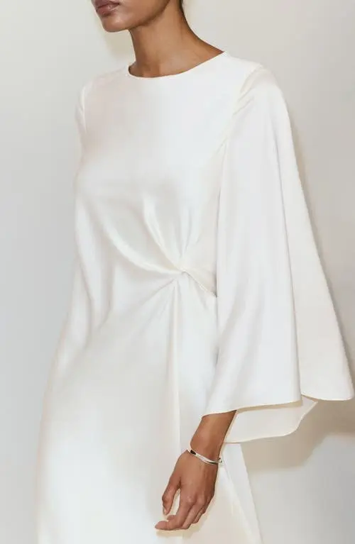 Mango Ruched Satin Midi Dress