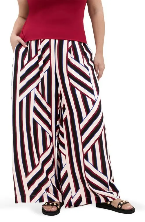 City Chic Haylee Striped Wide Leg Pants