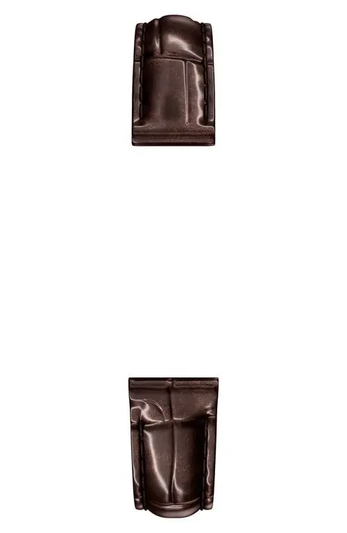 Michele Croc Embossed Leather Watchband - Dark Brown