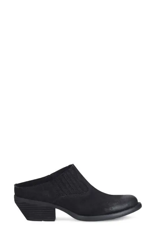 BØRN Monikah Leather Mule - Black Distressed
