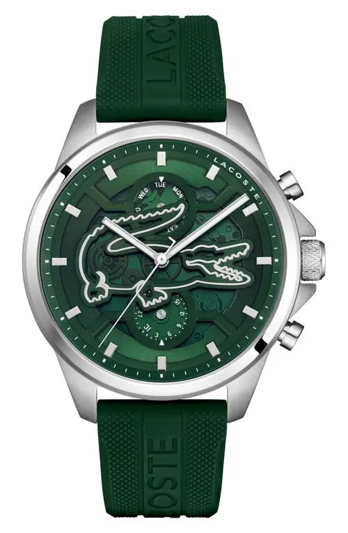 Lacoste Stainless Steel And Silicone Strap Watch - Green