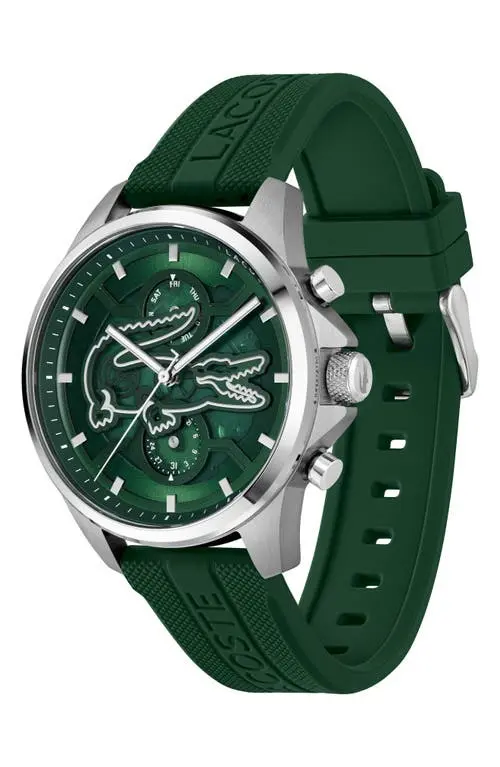 Lacoste Stainless Steel And Silicone Strap Watch - Green