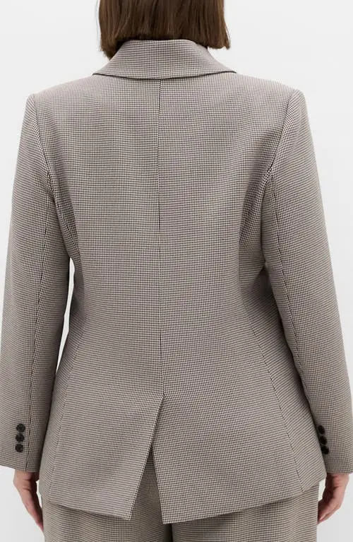 City Chic Hailey Checked Double Breasted Jacket