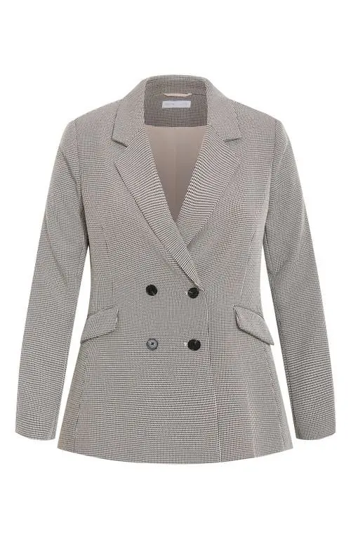 City Chic Hailey Checked Double Breasted Jacket
