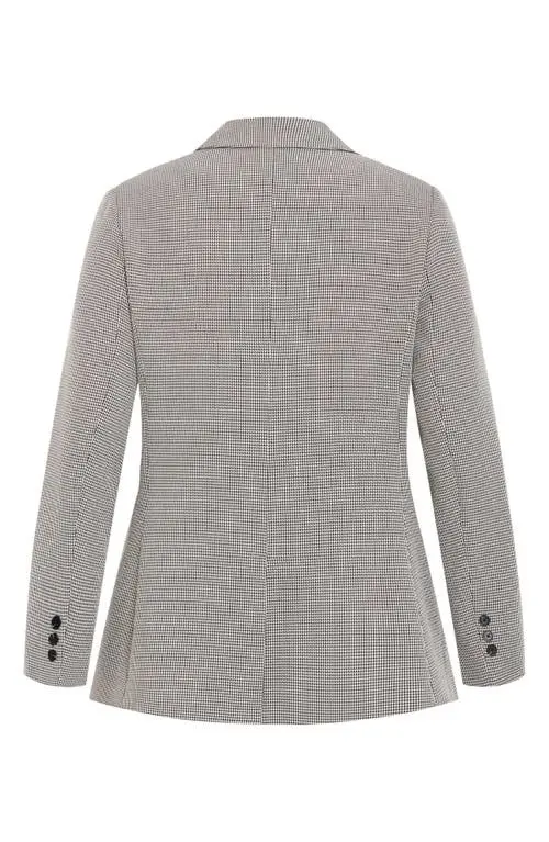 City Chic Hailey Checked Double Breasted Jacket