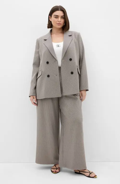 City Chic Hailey Checked Double Breasted Jacket