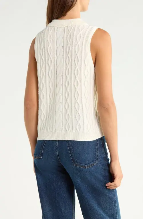CECE DUPRAZ Cable Collar Sweater Vest - New Ivory