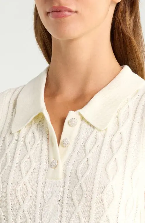 CECE DUPRAZ Cable Collar Sweater Vest - New Ivory