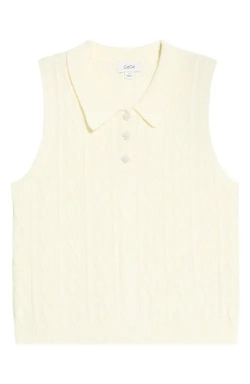 CECE DUPRAZ Cable Collar Sweater Vest - New Ivory
