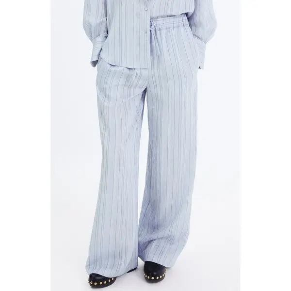 Mango Striped Straight Leg Trousers