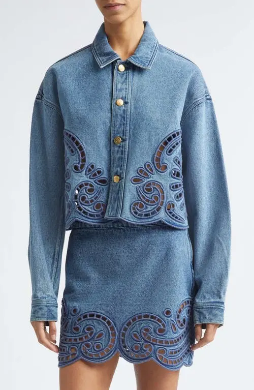 Ulla Johnson Bobbi Eyelet Denim Jacket