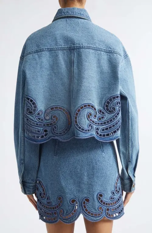 Ulla Johnson Bobbi Eyelet Denim Jacket