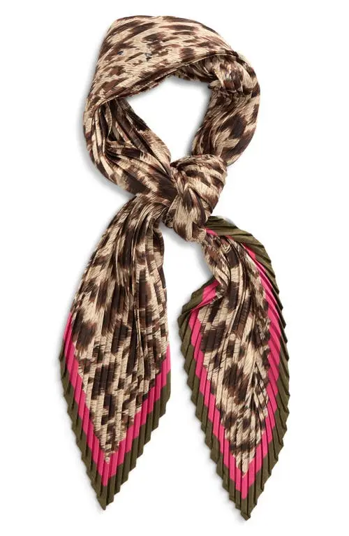 Echo Pleated Spots On Spots Diamond Silk Scarf - Chocolate