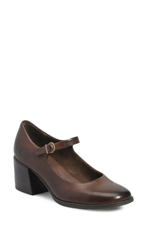BØRN Laine Mary Jane Pump - Brown Leather