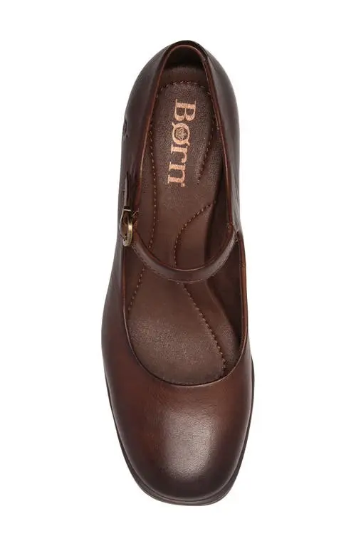 BØRN Laine Mary Jane Pump - Brown Leather