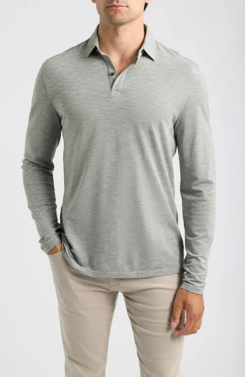 Johnnie-o Long Sleeve Slub Pique Polo - Pineland