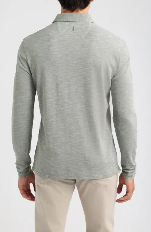 Johnnie-o Long Sleeve Slub Pique Polo - Pineland