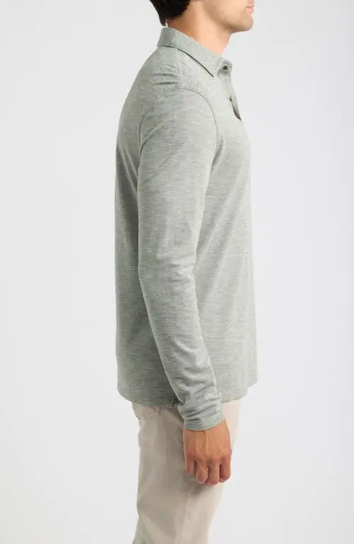 Johnnie-o Long Sleeve Slub Pique Polo - Pineland