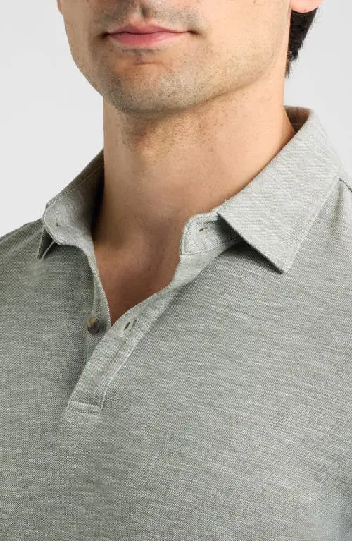 Johnnie-o Long Sleeve Slub Pique Polo - Pineland